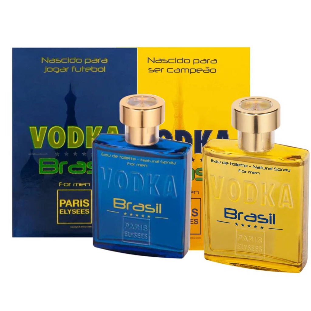 Vodka Brasil Amarelo + Vodka Brasil Azul - Paris Elysees | Shopee Brasil