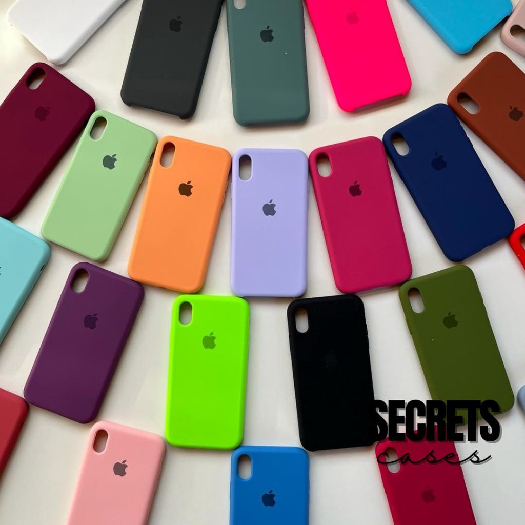 Capa Capinha Para iPhone X Xs Xr Xs Max Aveludada Premium Com Logo ...