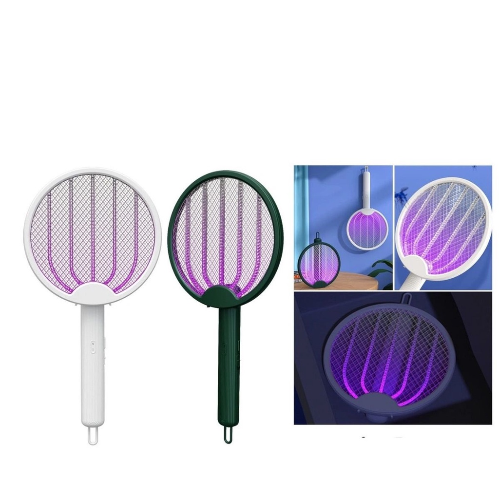 Raquete Mata Mosquitos Eletrica 4 em 1 Luz UV Automatica Inseto Mosca ...