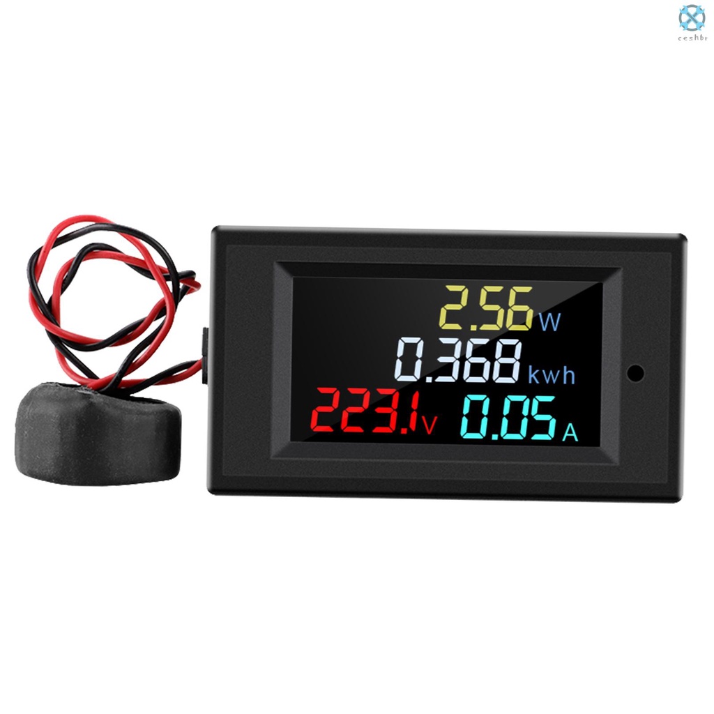 Voltímetro Digital AC 80-300V Ammetro Display LCD Colorido Multímetro ...