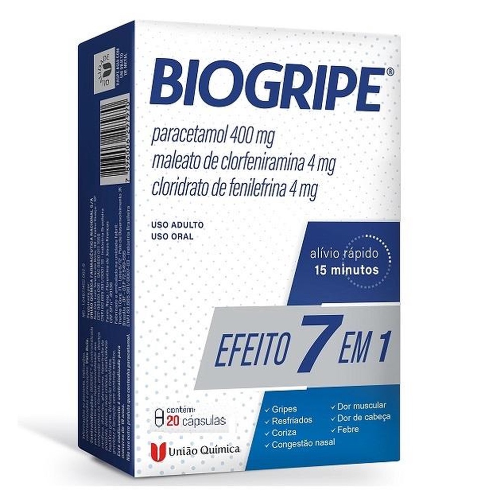 Biogripe 7 Em 1 Com 20 Cápsulas União Química | Shopee Brasil