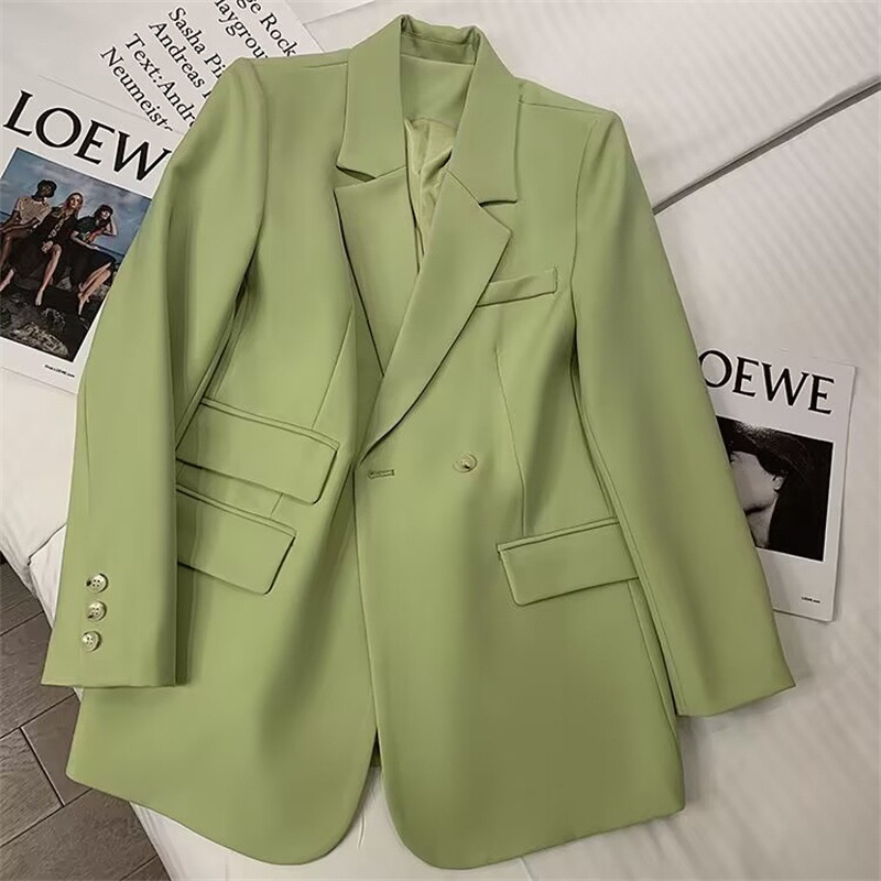 Jaqueta de Fato Verde Fato Verde Fato de Primavera Outono Feminino Fato ...