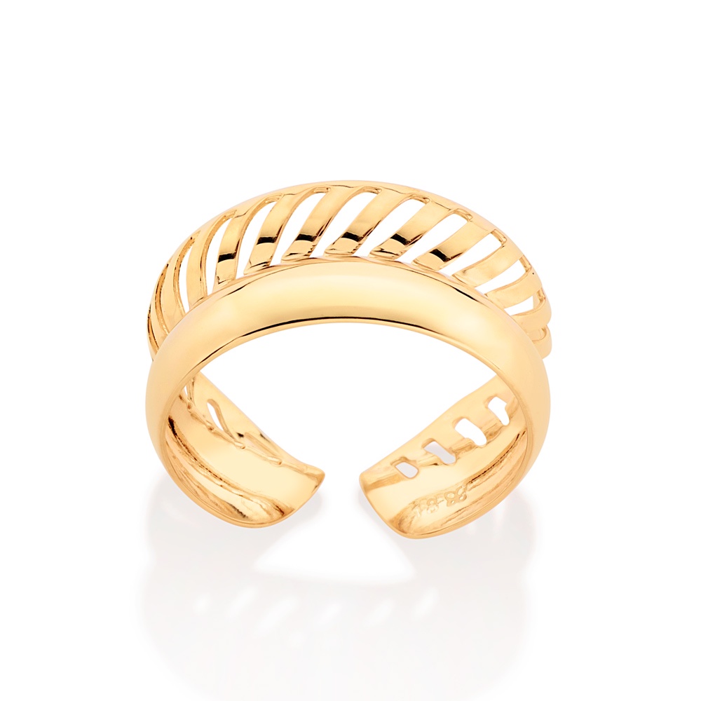 Anel ajustável liso e vazado 513382 Rommanel | Shopee Brasil