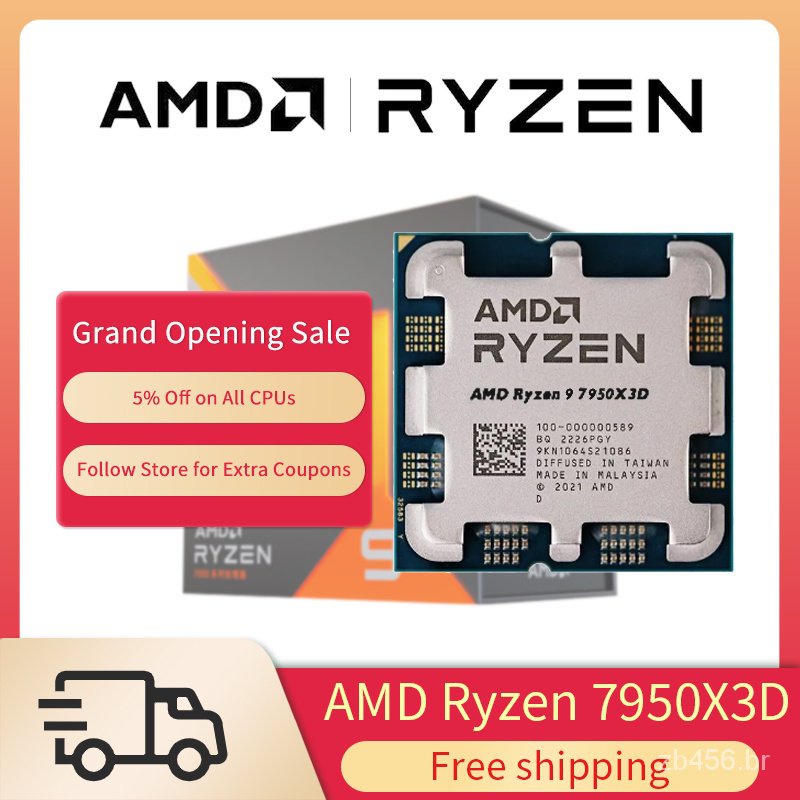 Processador AMD Ryzen 9 7950 X3D R9 7950 X3D Processador CPU de 4.2 GHz ...