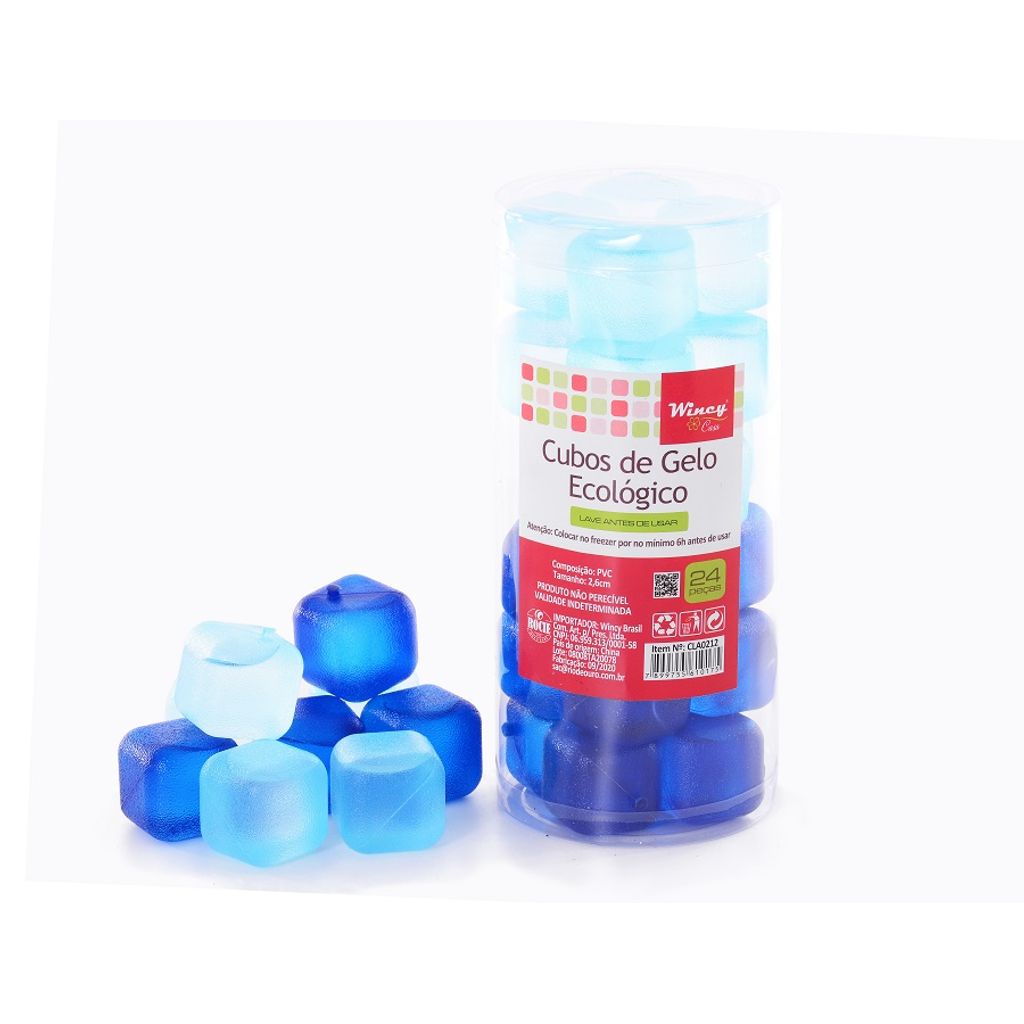Gelo Ecologico 24pcs Plastico Cubos Pvc | Shopee Brasil