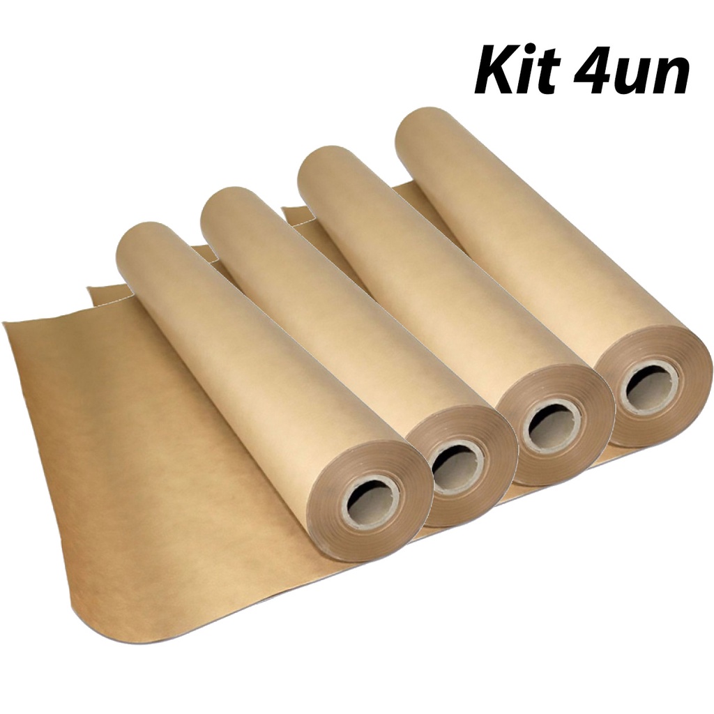 Papel Semi Kraft Pardo Kit 4un Rolo Bobina 60cm 2kg | Shopee Brasil
