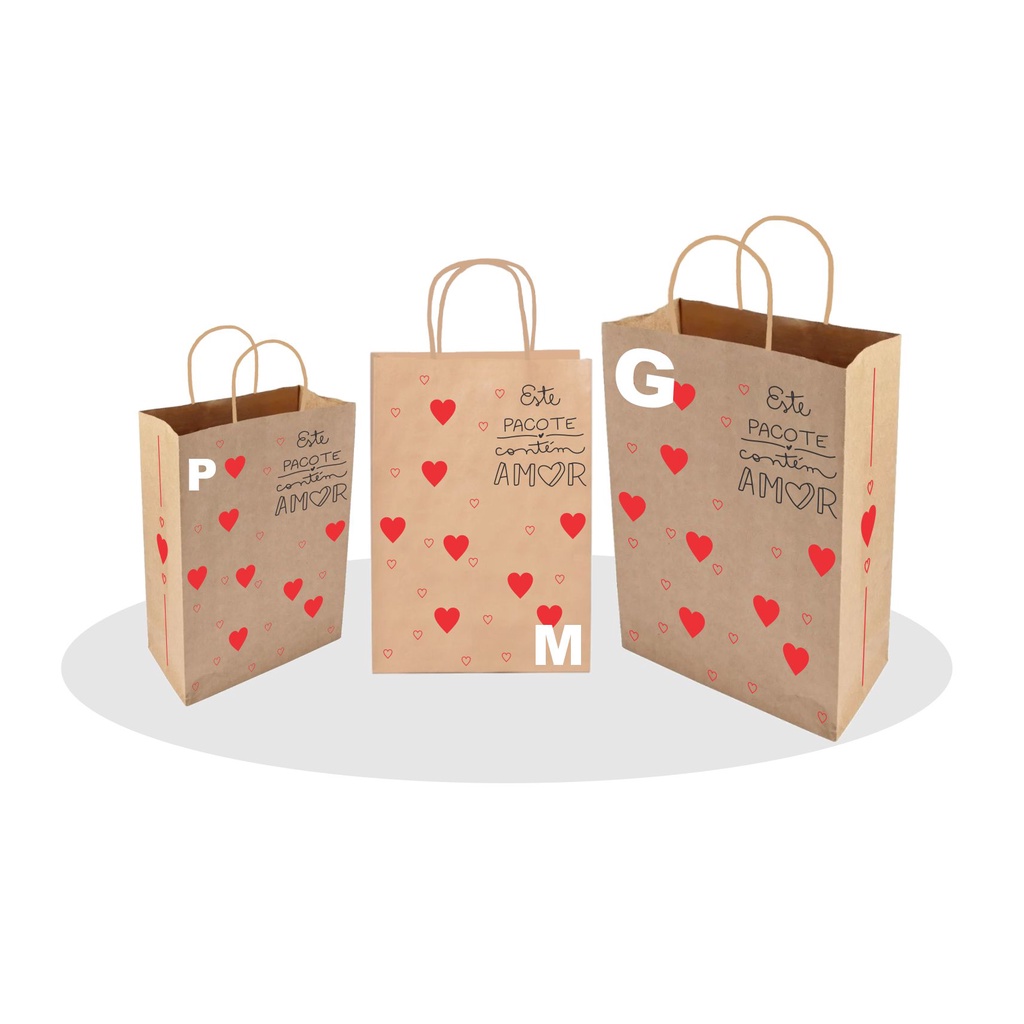 Combo Sacolas Papel Kraft uso Genérico Tamanhos PMG -150 UN | Shopee Brasil