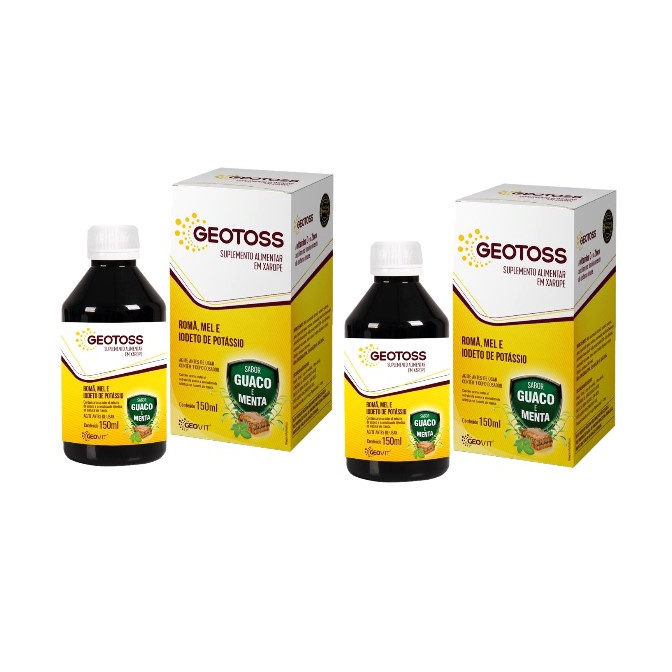 Kit 2x Geotoss Xarope Sabor Guaco E Menta Com 150ml - Geovit | Shopee ...