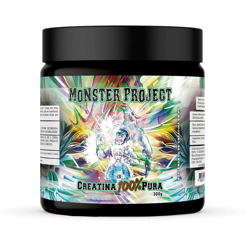 Monster Project Creatina Monohidratada 100% Pura 300g | Shopee Brasil
