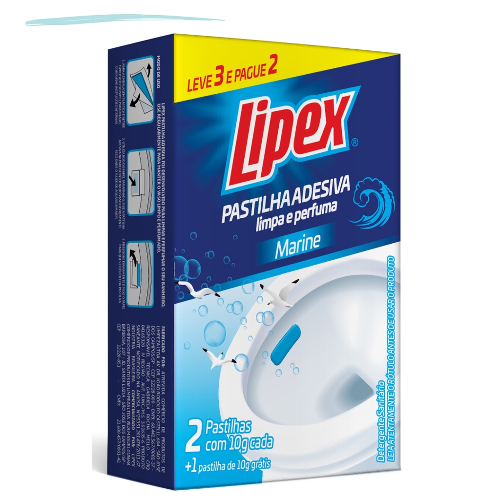 Pastilha Adesiva Pedra Sanitária Marine Lipex Banheiro C/ 3 | Shopee Brasil