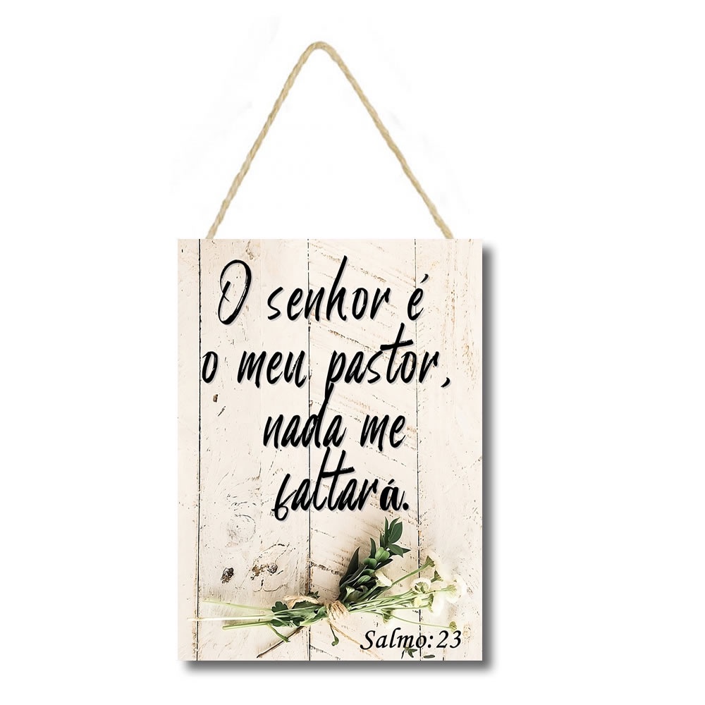 Placa decorativa O senhor é meu pastor PL237 | Shopee Brasil