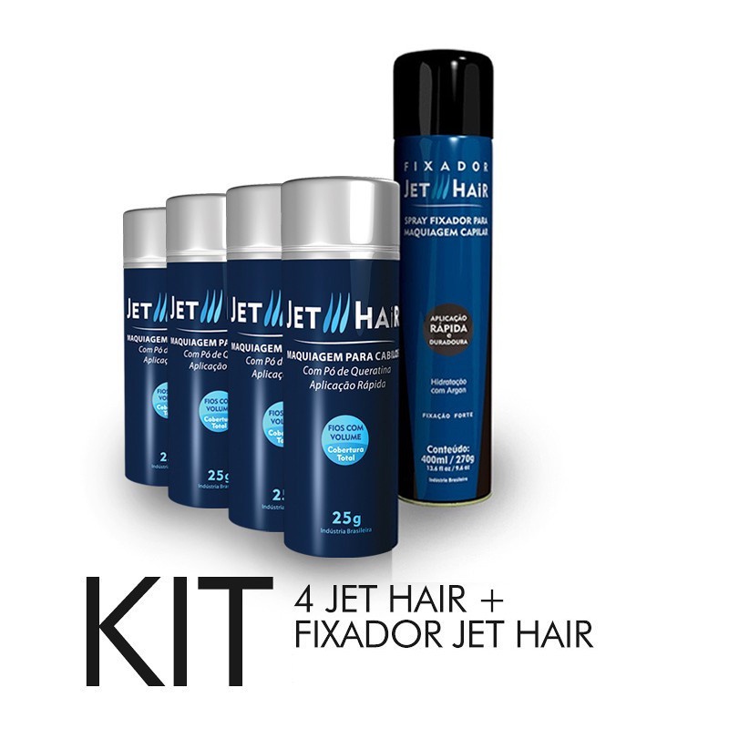 KIT com 4 Jet Hair Castanho Escuro + Shampoo + Tonico | Shopee Brasil