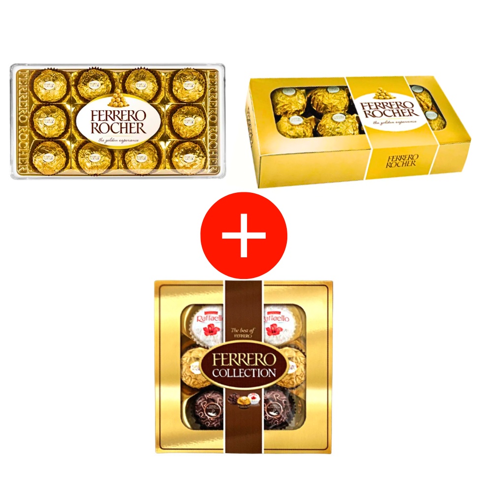 Kit Coleção Chocolate Ferrero Rocher - 1 Bandeja De Cada | Shopee Brasil