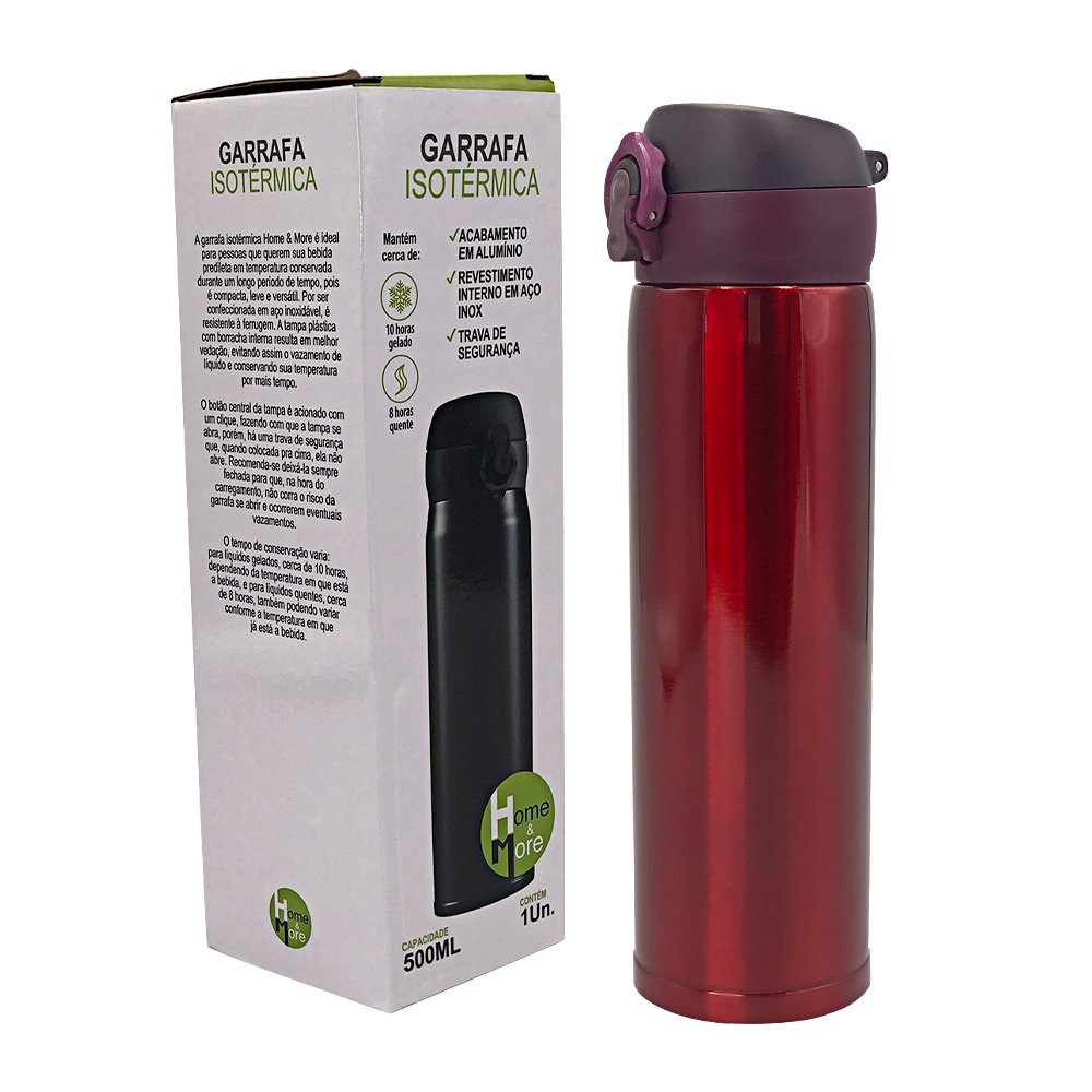 Garrafa Isotérmica Portátil 500ml Inox Agua Cafe Liquidos | Shopee Brasil