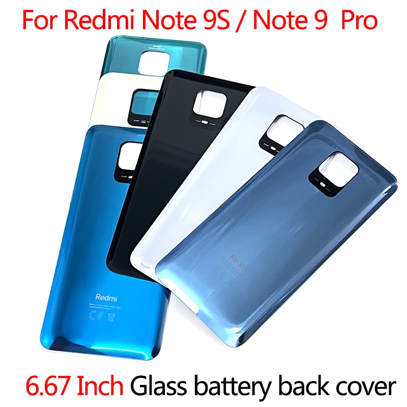 Note9S Vidro Para Xiaomi Redmi Note 9 Pro S Note9 64MP Tampa Traseira Da Bateria Porta ...