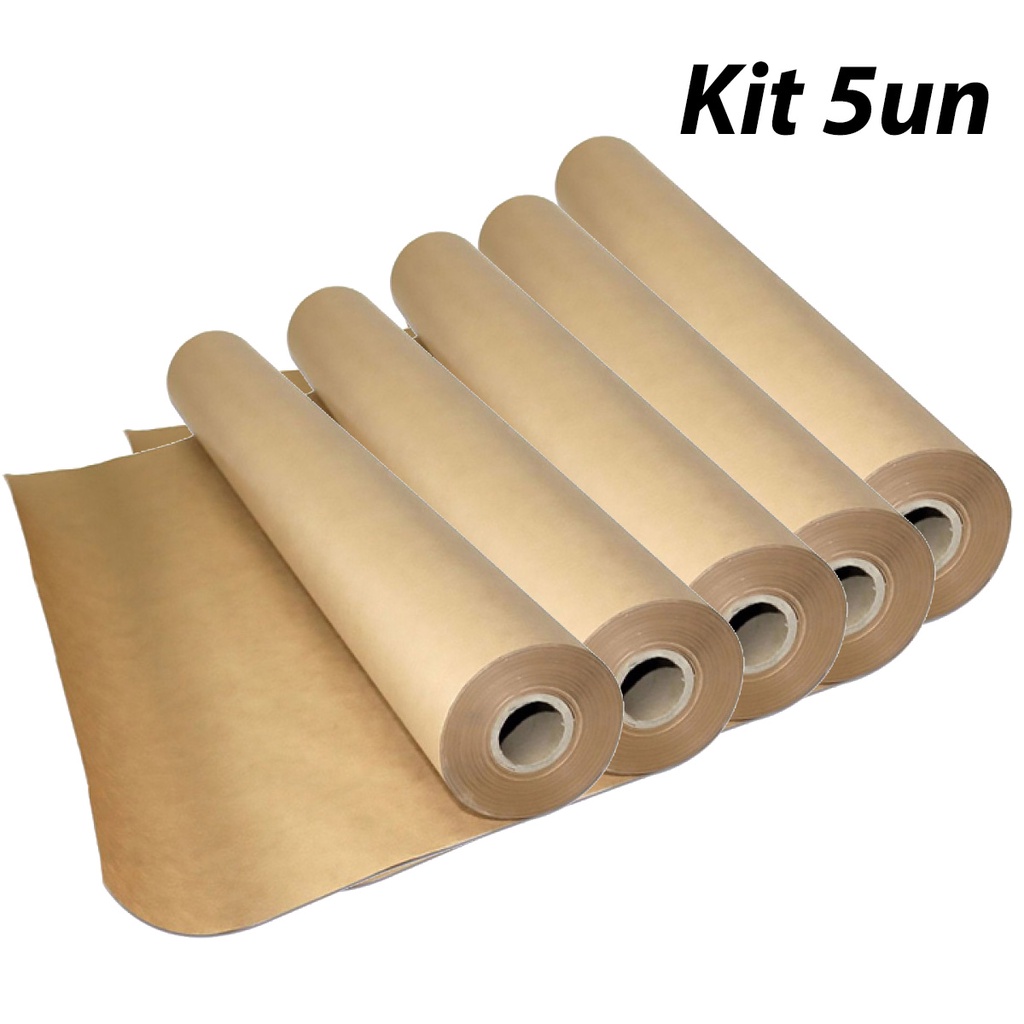 Papel Semi Kraft Pardo Kit 5un Rolo Bobina 60cm 2kg | Shopee Brasil