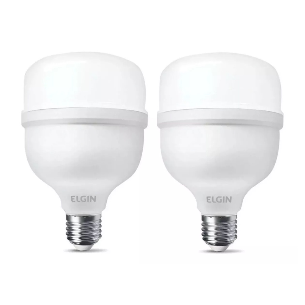 KIT 2 LÂMPADA LED BULBO 20W ALTA POTÊNCIA E27 - ELGIN | Shopee Brasil
