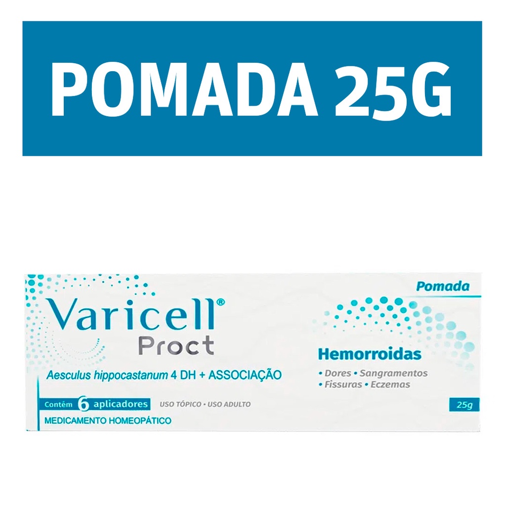 Varicell Proct Pomada 25g Homeopática C/6 Aplicadores | Shopee Brasil