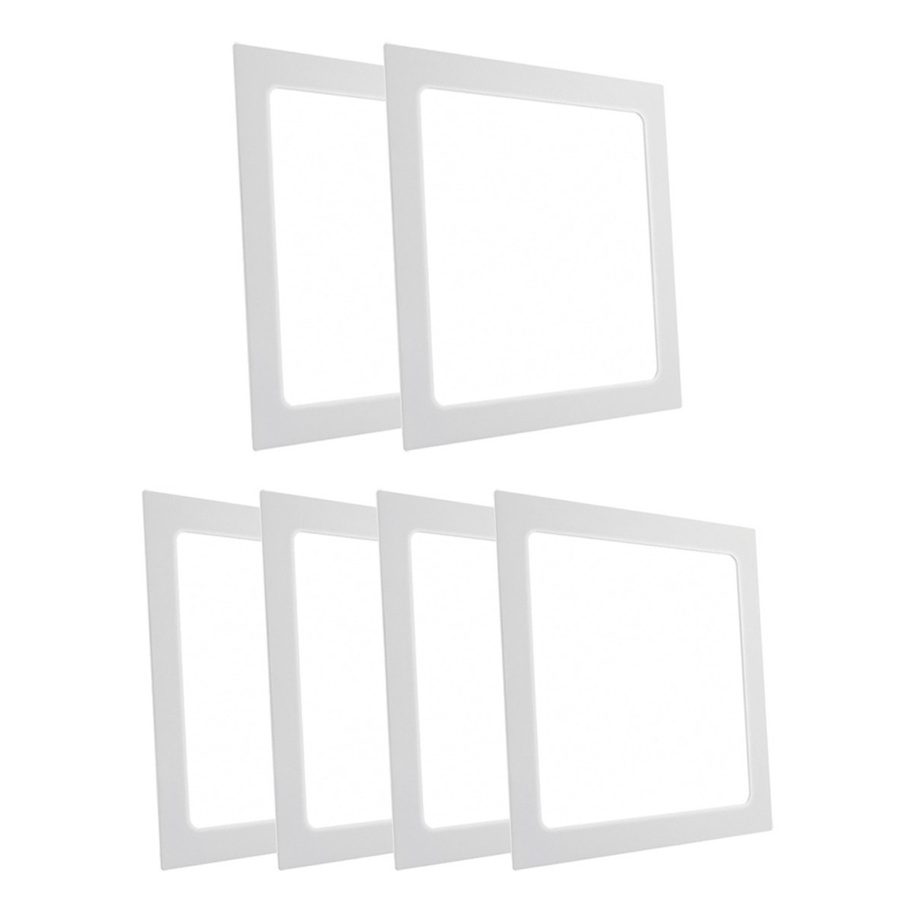 Kit 6 Painel Plafon Led Embutir Quadrado Ultra Slim Downlight Branco Frio | Shopee Brasil