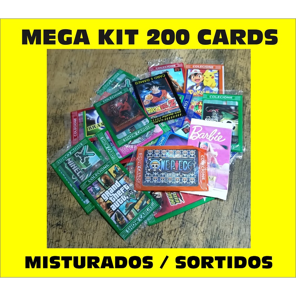MEGA KIT 200 CARDS Misturados - 50 pacotes - Homem Aranha, Enaldinho ...