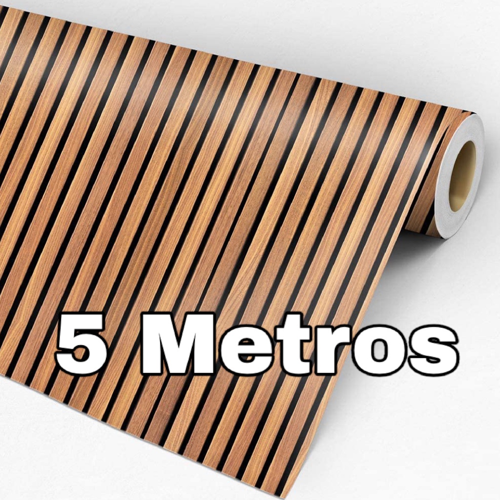 Papel De Parede Ripado Madeira 3d Adesivo Lavável Revestimento A Prova