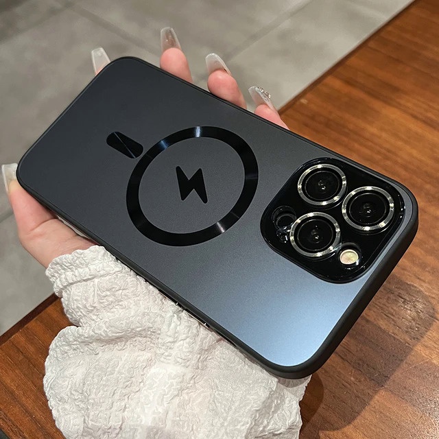 Luxo Matte AG Vidro Temperado Magnético Para Capa Magsafe iPhone 15 11 12 13 14 Pro Max 15 Plus ...