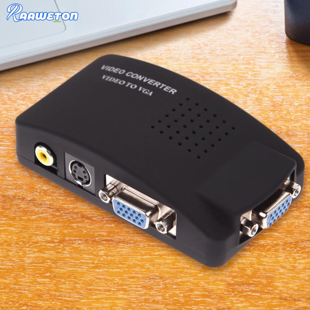[Raaaweton.br] AV RCA Composto S-video Entrada Para VGA Adaptador ...