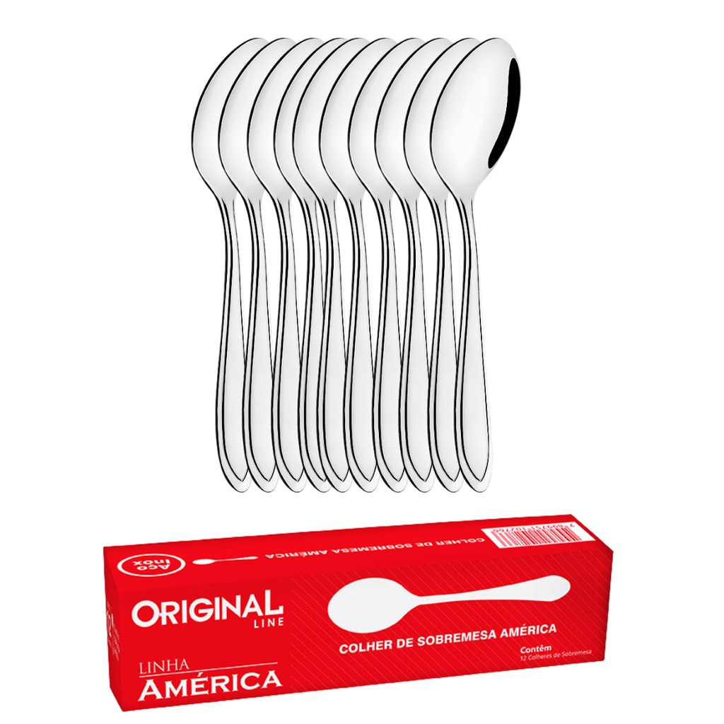 Colher Para Sobremesa América 12 Peças Doces e Bolos Cafeteria ...