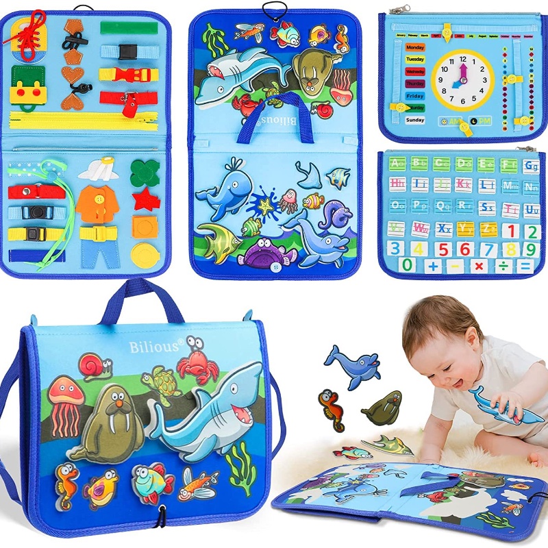 Toddler Busy Board Montessori Sensory Toy for Learning Fine Motor ...