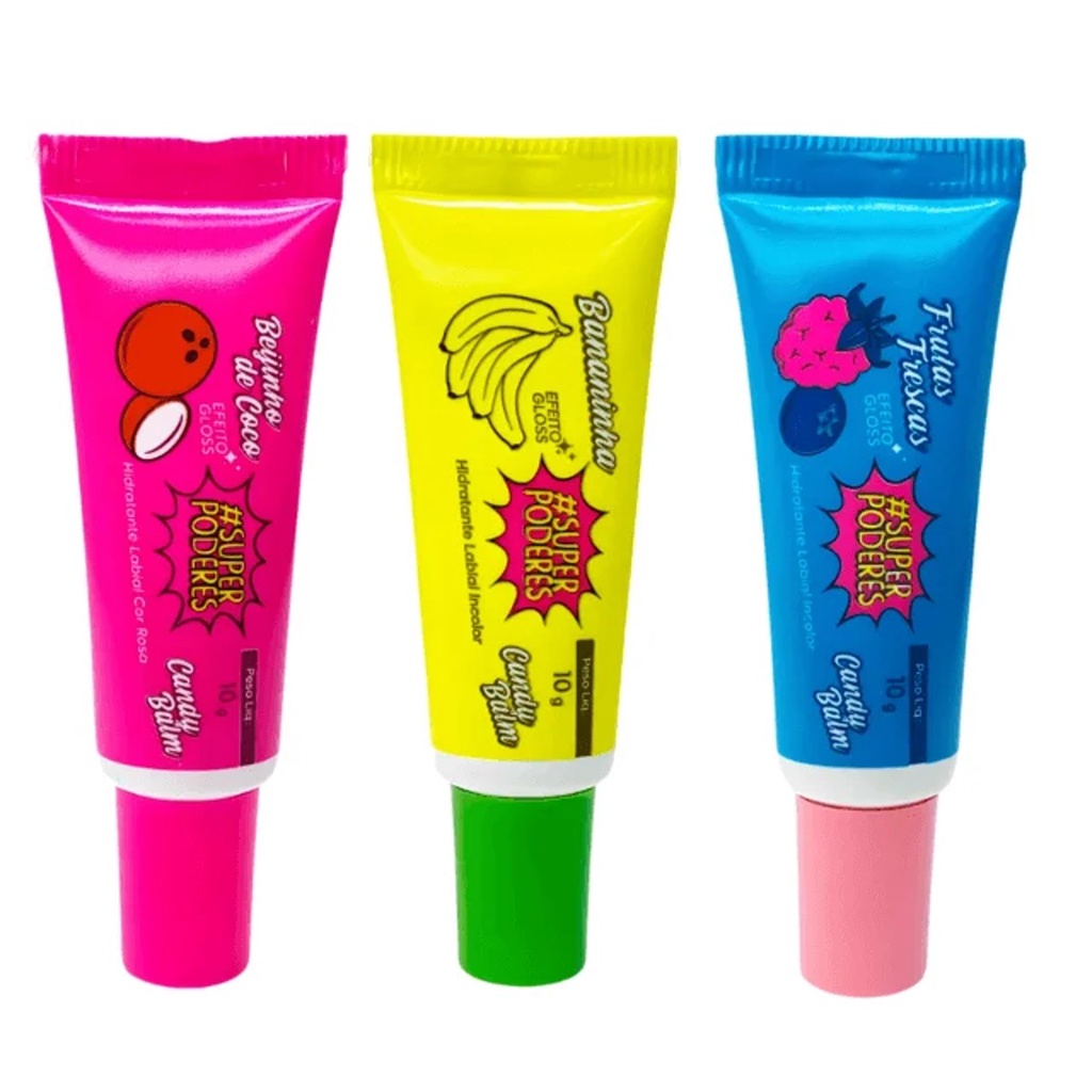 Fini Candy Balm marca Super Poderes Hidratante Labial Cheiro de Bala ...