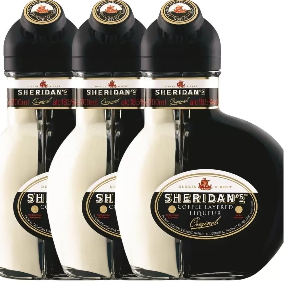 Kit C/ 3 uni. Licor Sheridans Coffee Layered 700ml Original. | Shopee Brasil
