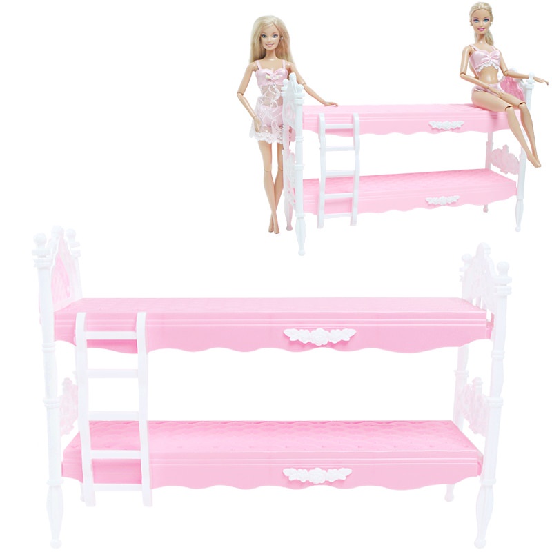 Barbie House-1 Conjunto Rosa Boneca Cama Casal Mobília Do Quarto Para ...