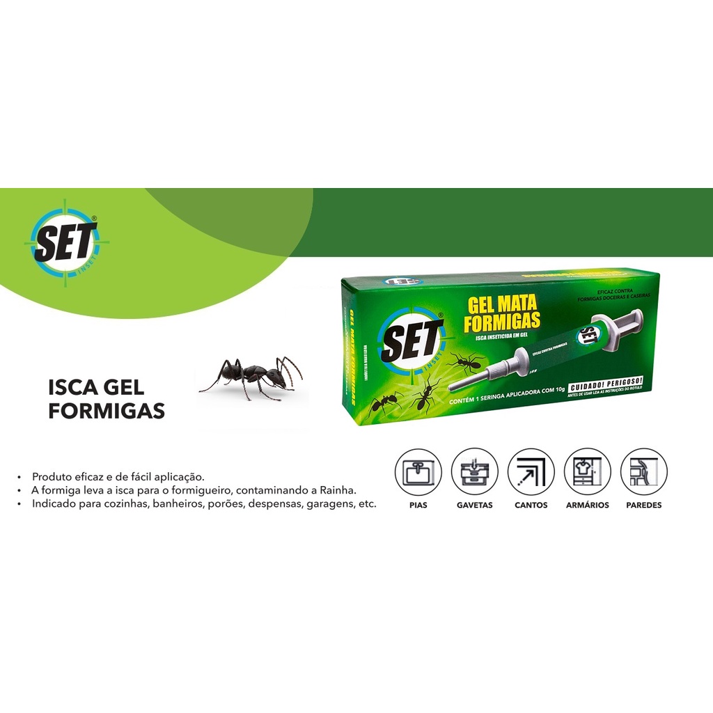 Set Inset Isca Gel Mata Formigas 10g | Shopee Brasil