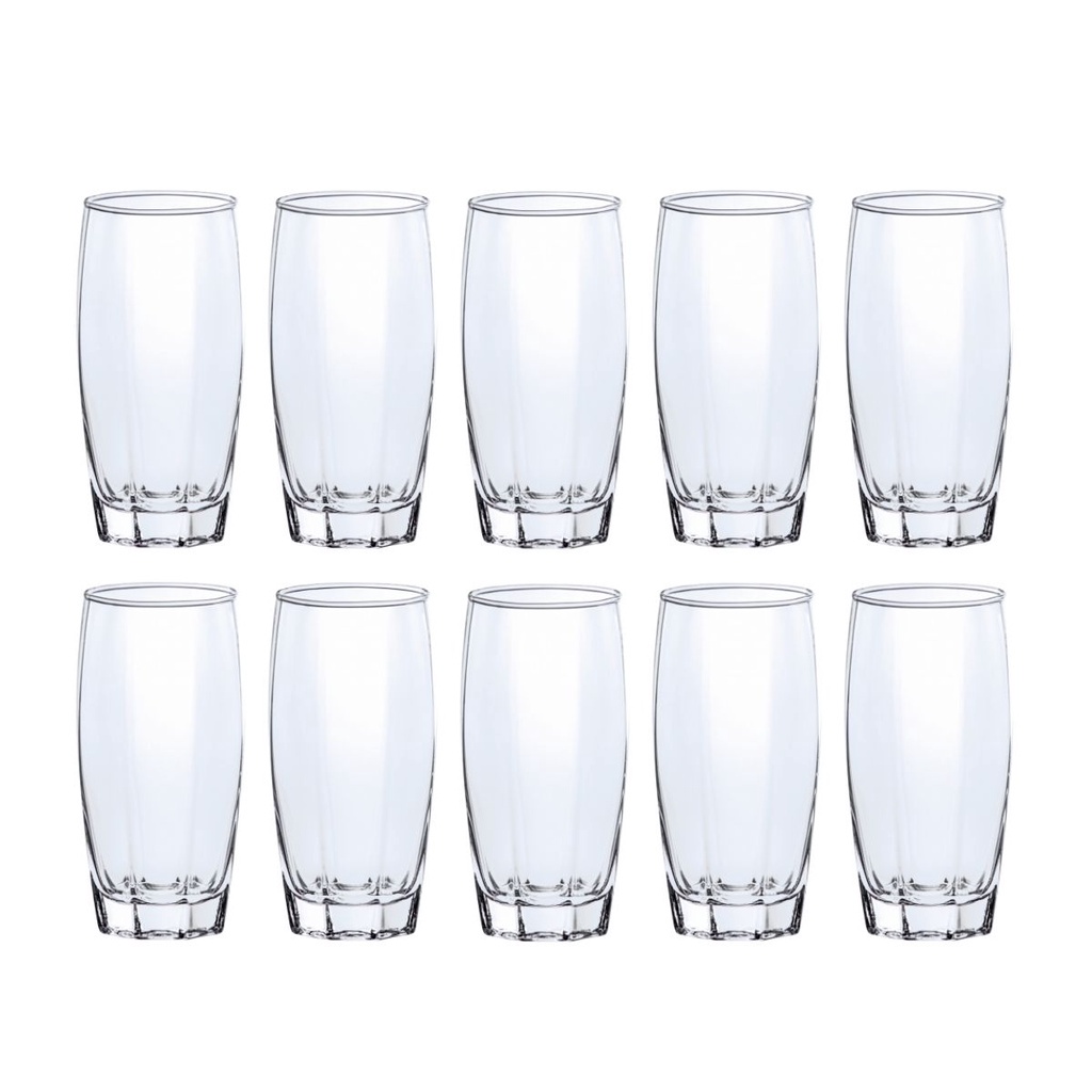 10 Copos Florida Chique Vidro Transparente Mesa 370ml | Shopee Brasil
