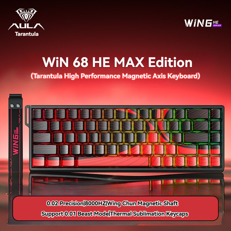 AULA Win 60/68HE Eixo Magnético Teclado Mecânico Personalização DIY Fps ...