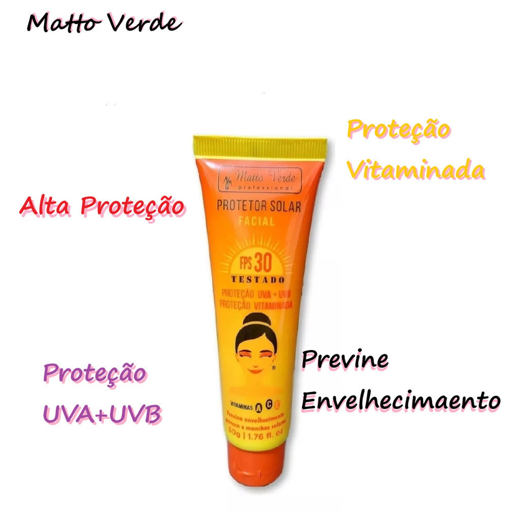 Protetor Solar Facial FPS 30- Matto Verde ,50g | Shopee Brasil