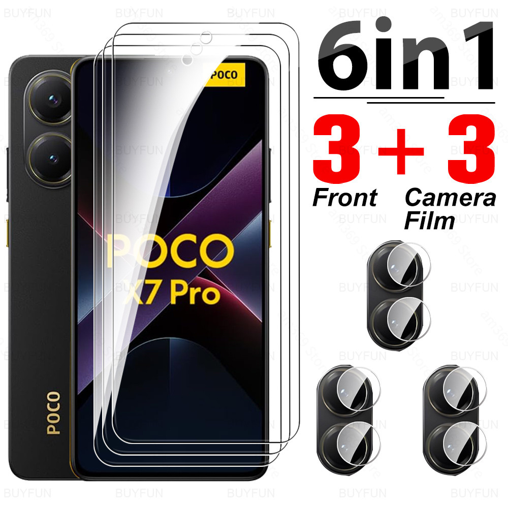 6 Em 1 Para Xiaomi Poco X7 Pro Protetor De Tela Vidro Temperado Poko ...