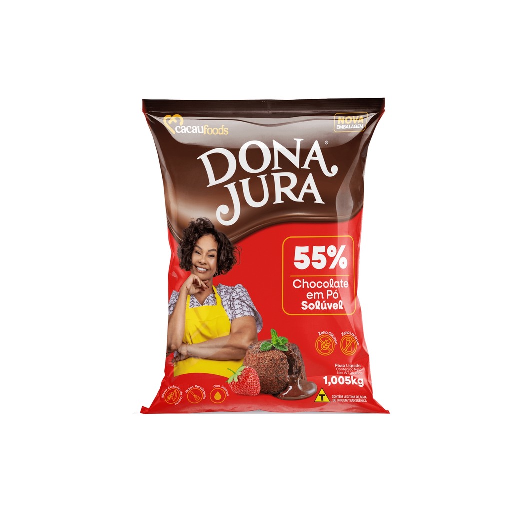 Chocolate Solúvel Dona Jura 55% Cacau Foods 1,005kg Sem Lactose para ...