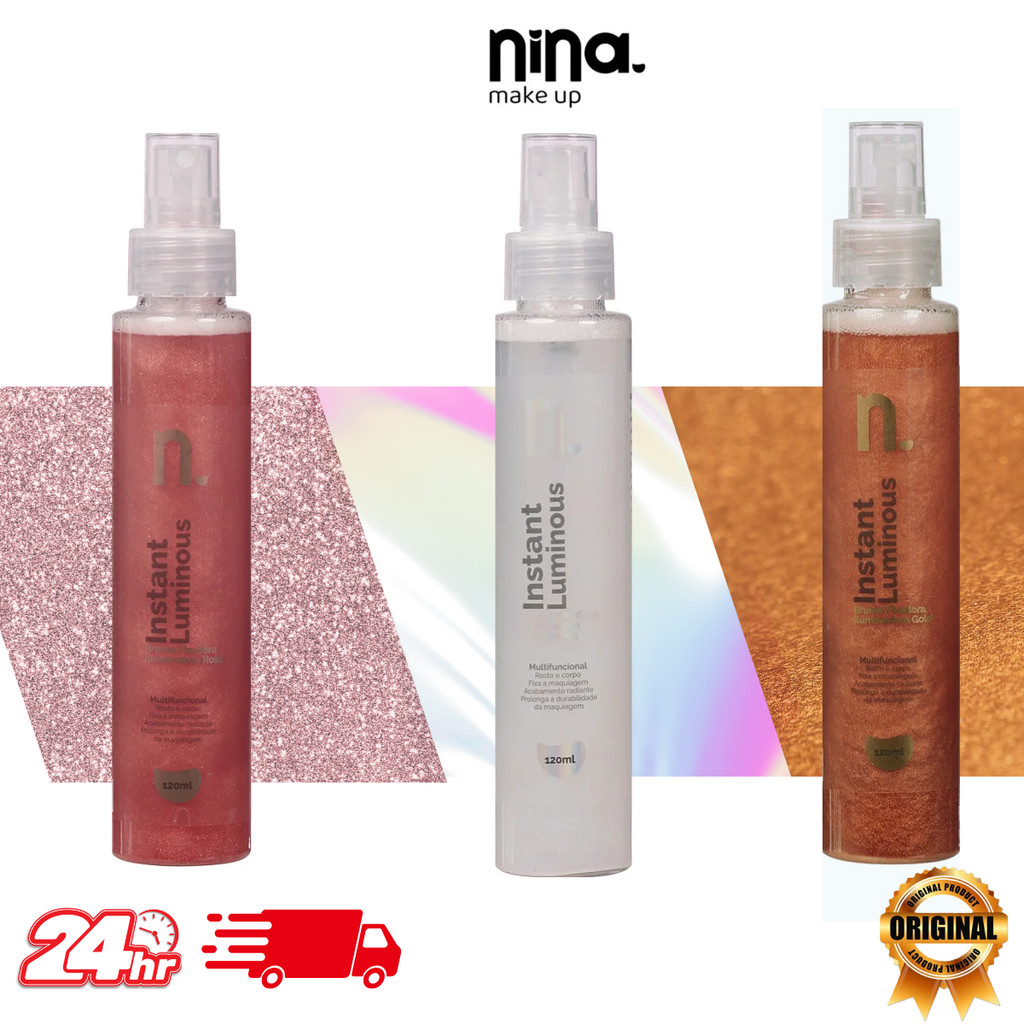 Bruma Fixadora Nina Make Up Instant Luminous 120ml Iluminadora ...