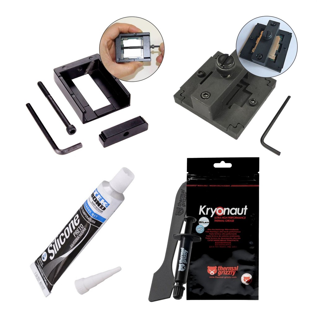 Kit Ferramenta Delid + Relid + Thermal Grizzly Kryonaut + Silicone ...