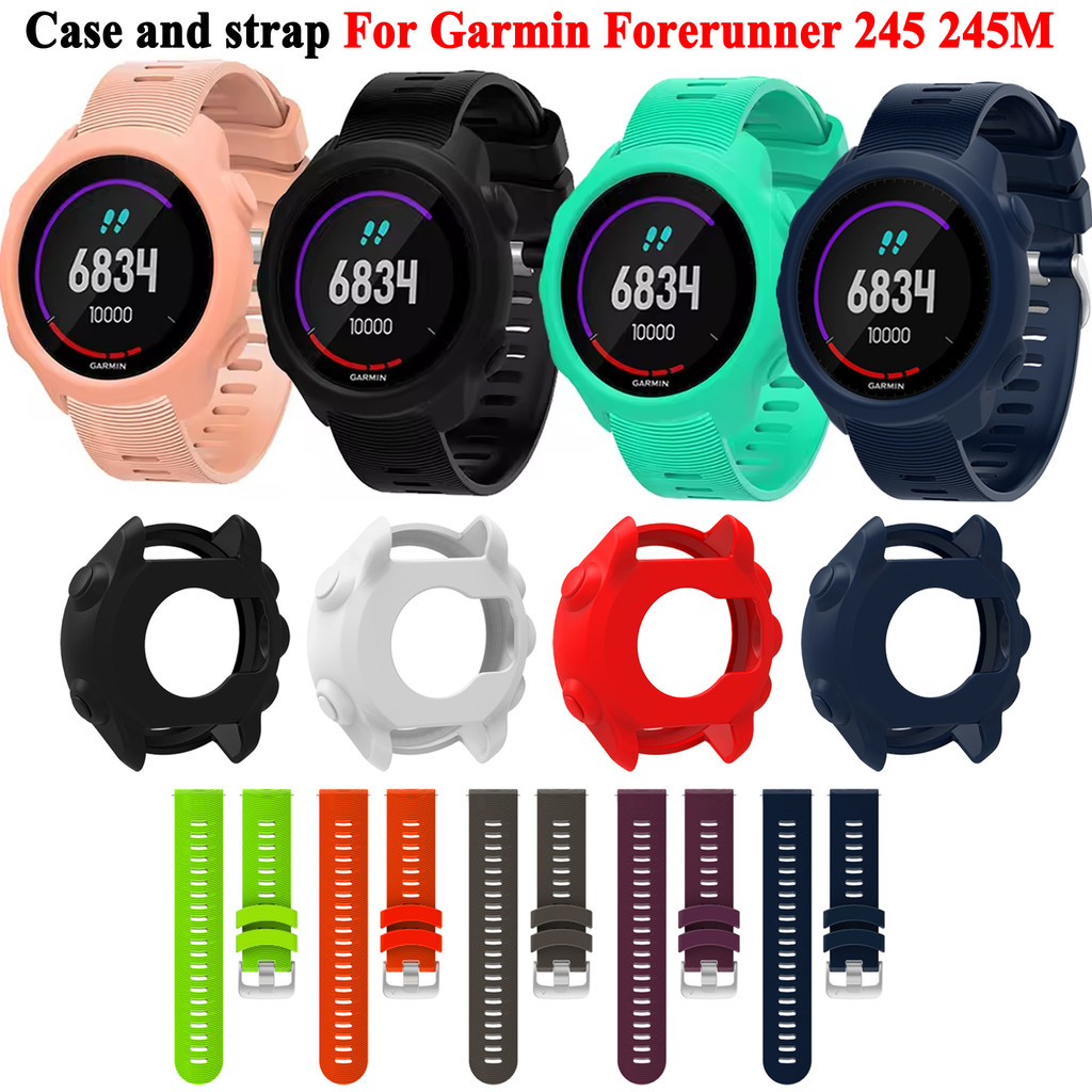 Para Garmin Forerunner 245 245M Music Silicone Strap SmartWatch ...