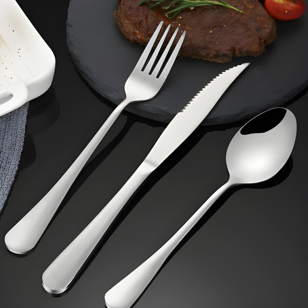 Conjunto de Talheres 18 Peças para Cozinha Aço Inoxidável Jogo de ...