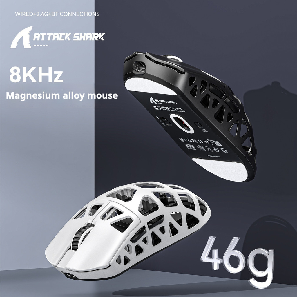 Attack Shark R3 Liga De Magnésio Gaming Esports Mouse Leve Paw3395 2.4g Bluetooth Sem Fio 4k8k ...