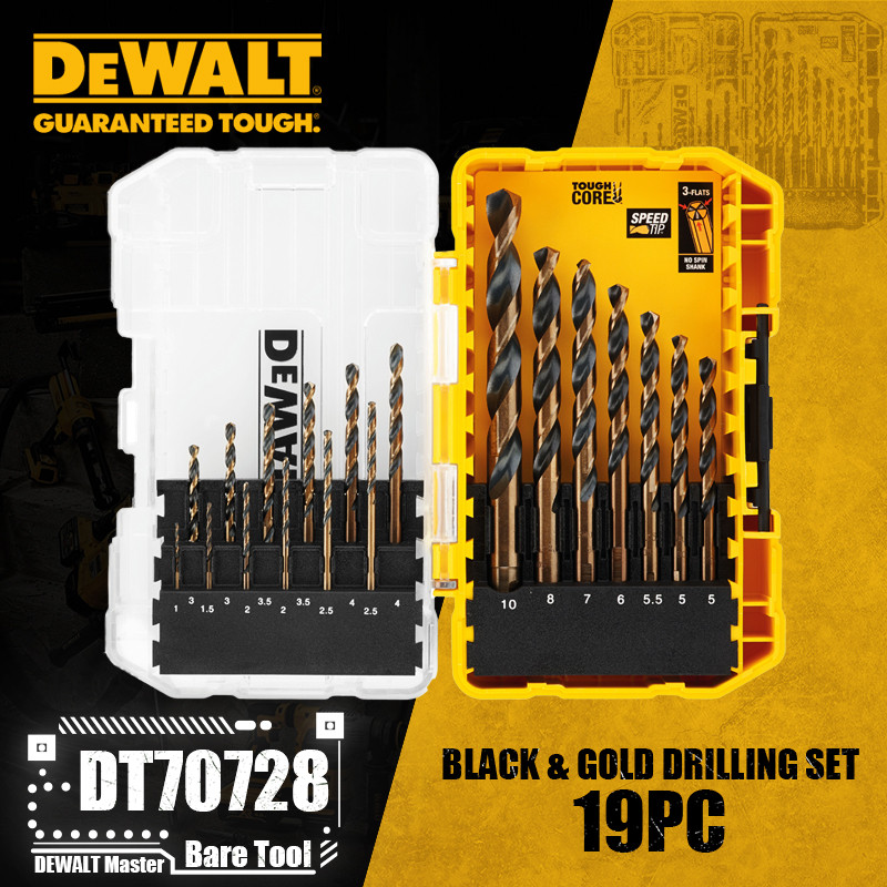 DEWALT DT70728 19 PC . Conjunto De Perfuração BLACK & GOLD Acessórios ...