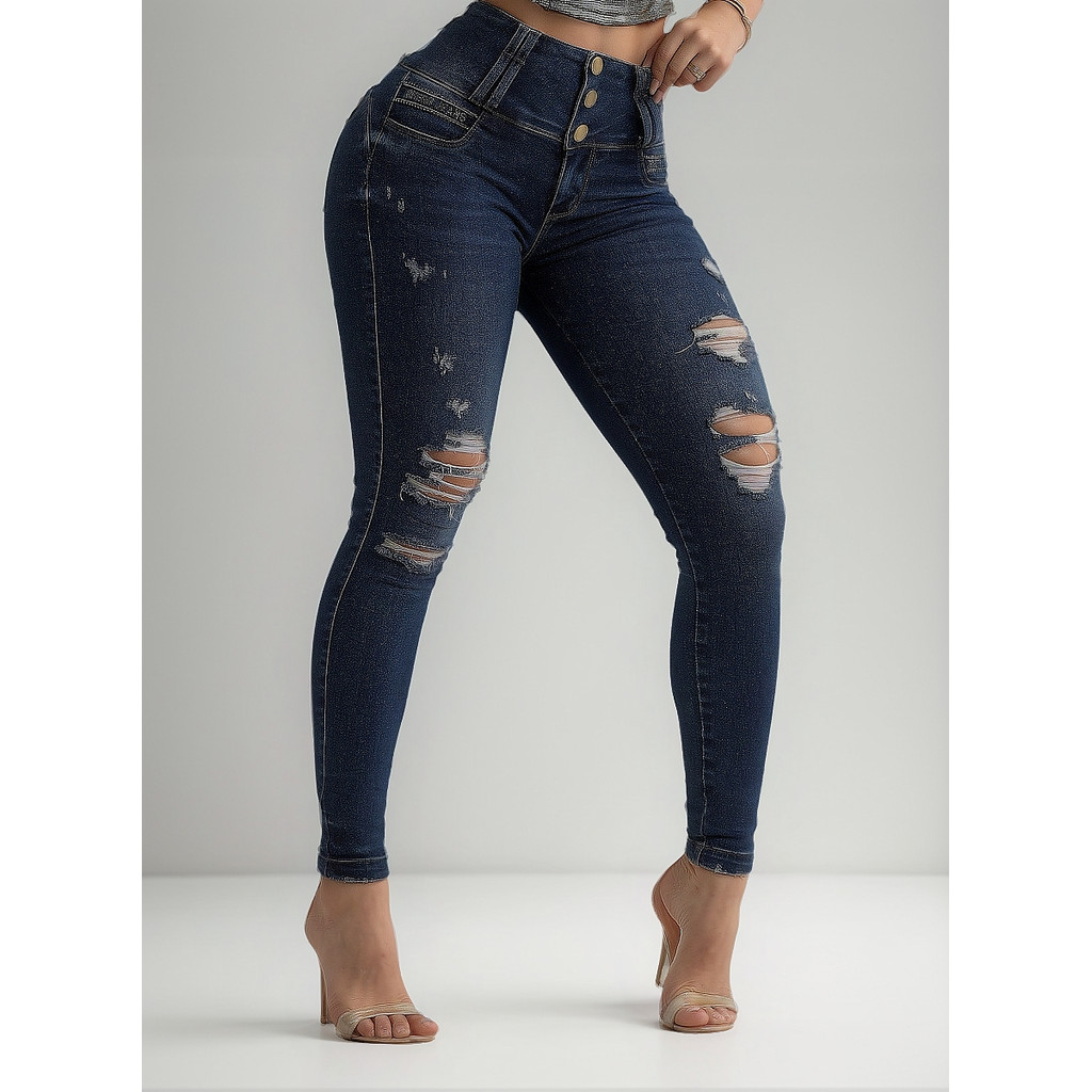 Calça Modeladora Feminina Rhero Jeans Empina Bumbum Original | Shopee ...