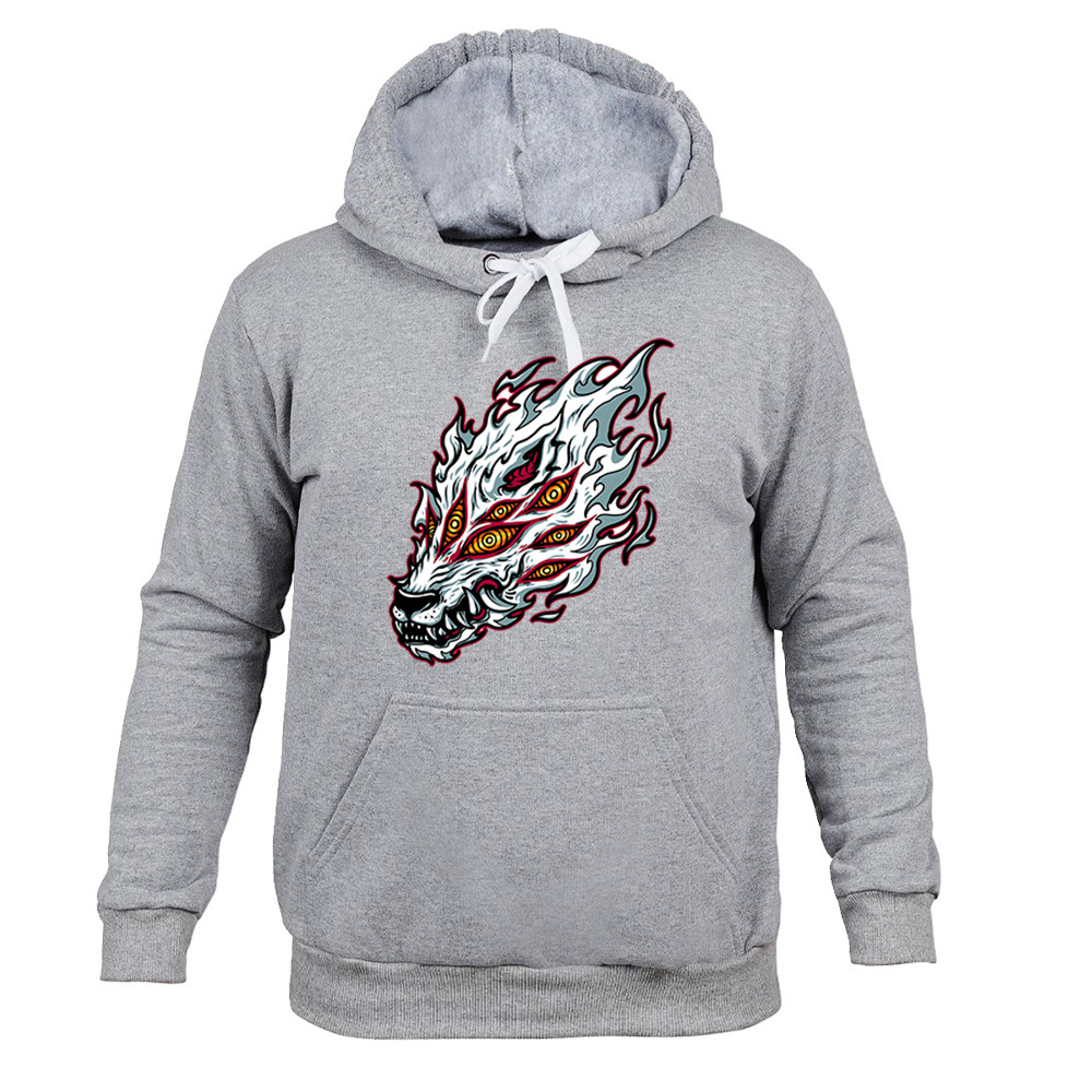 Moletom Blusão Canguru Lobo Fire | Shopee Brasil