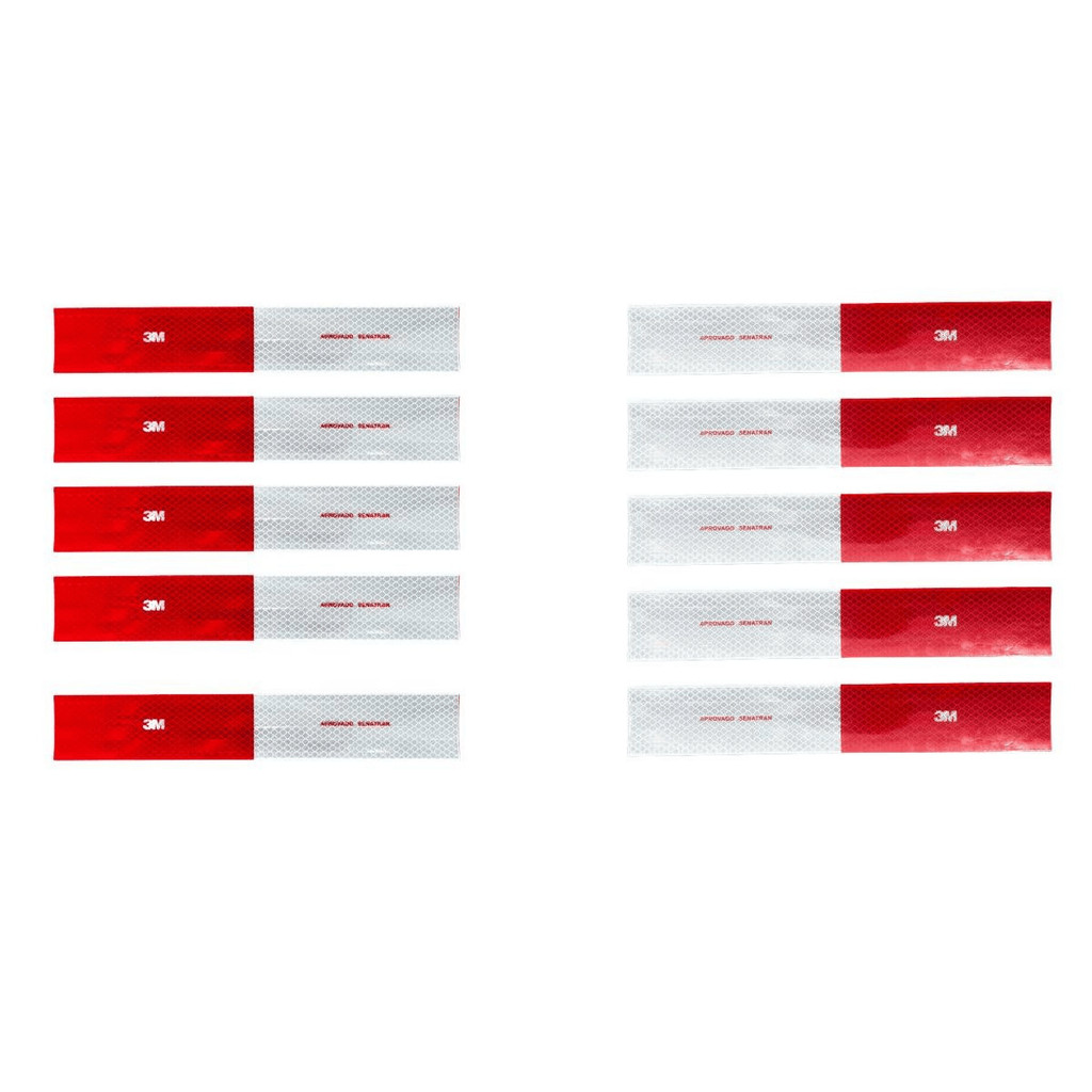 10 Faixa Refletiva Vermelho/Branco 5cm X 30cm 3M | Shopee Brasil