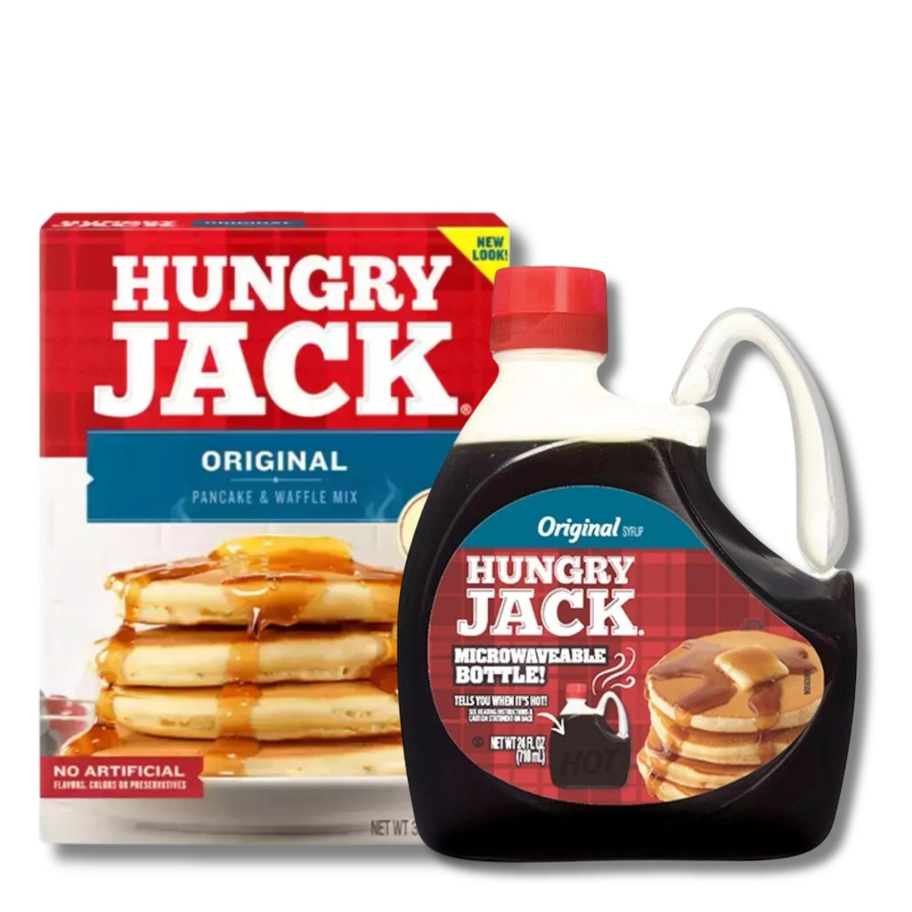 Kit Mix de Panqueca e Waffle Hungry Jack 907g e Maple Syrup Original ...