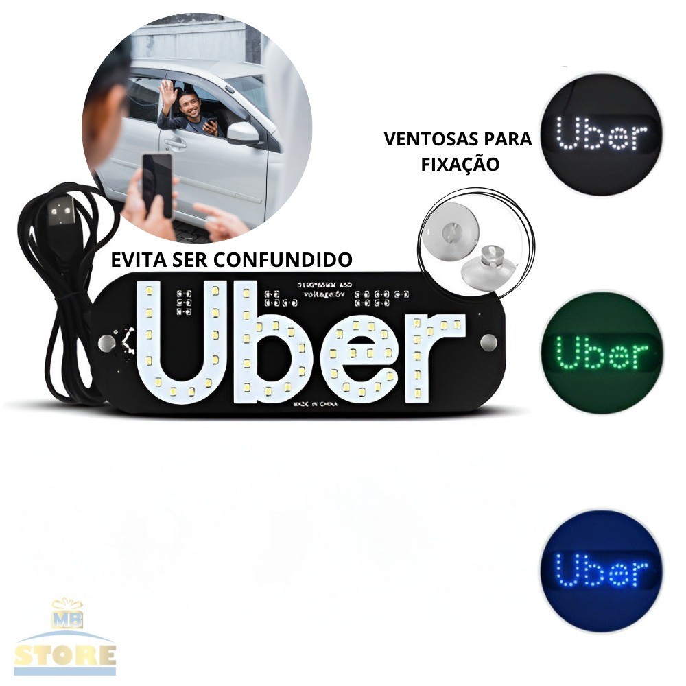 Placa Letreiro Uber Luminoso LED RGB Veicular | Shopee Brasil