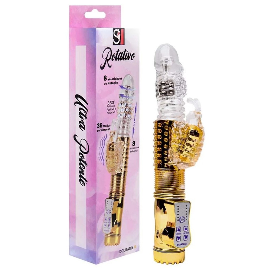Vibrador Rabbit Vai e Vem Ponto G 8 Rotações e 36 Modos de Vibração ...